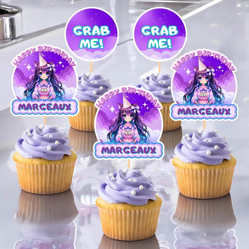 Editable Aphmau Birthday Cake Topper: Minecrafter Party (digital ...