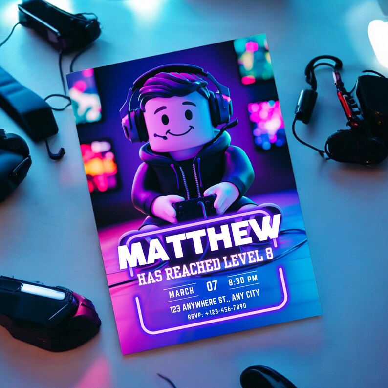 Roblox Invitation, Roblox Invite, Gaming Birthday, Roblox Invitation ...