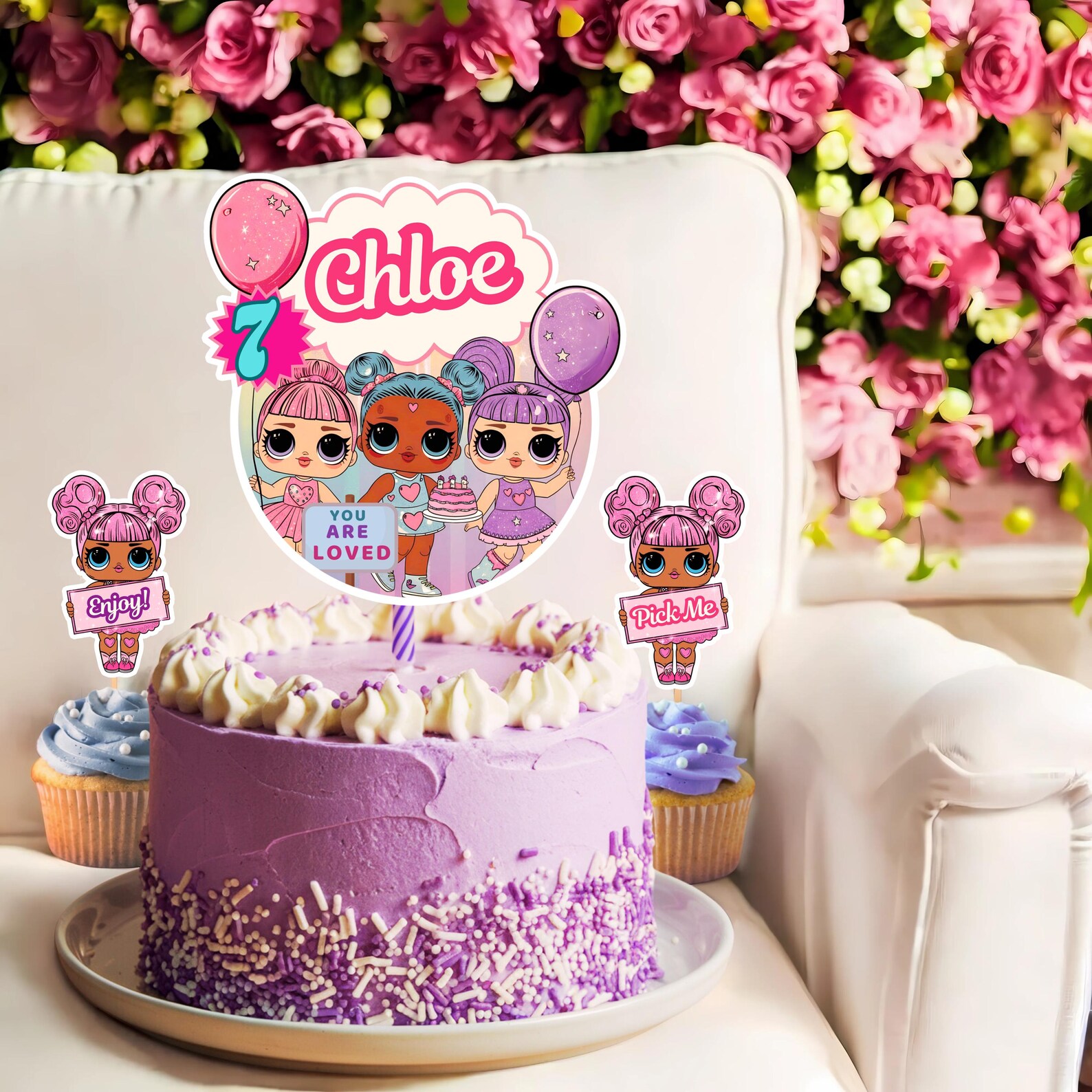 Little Doll Birthday Cake Topper: Lola Party Decor (digital Download ...