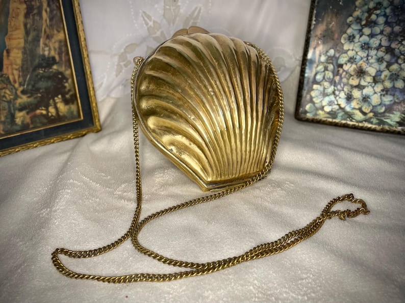 Vintage Brass Clam Purse - Etsy