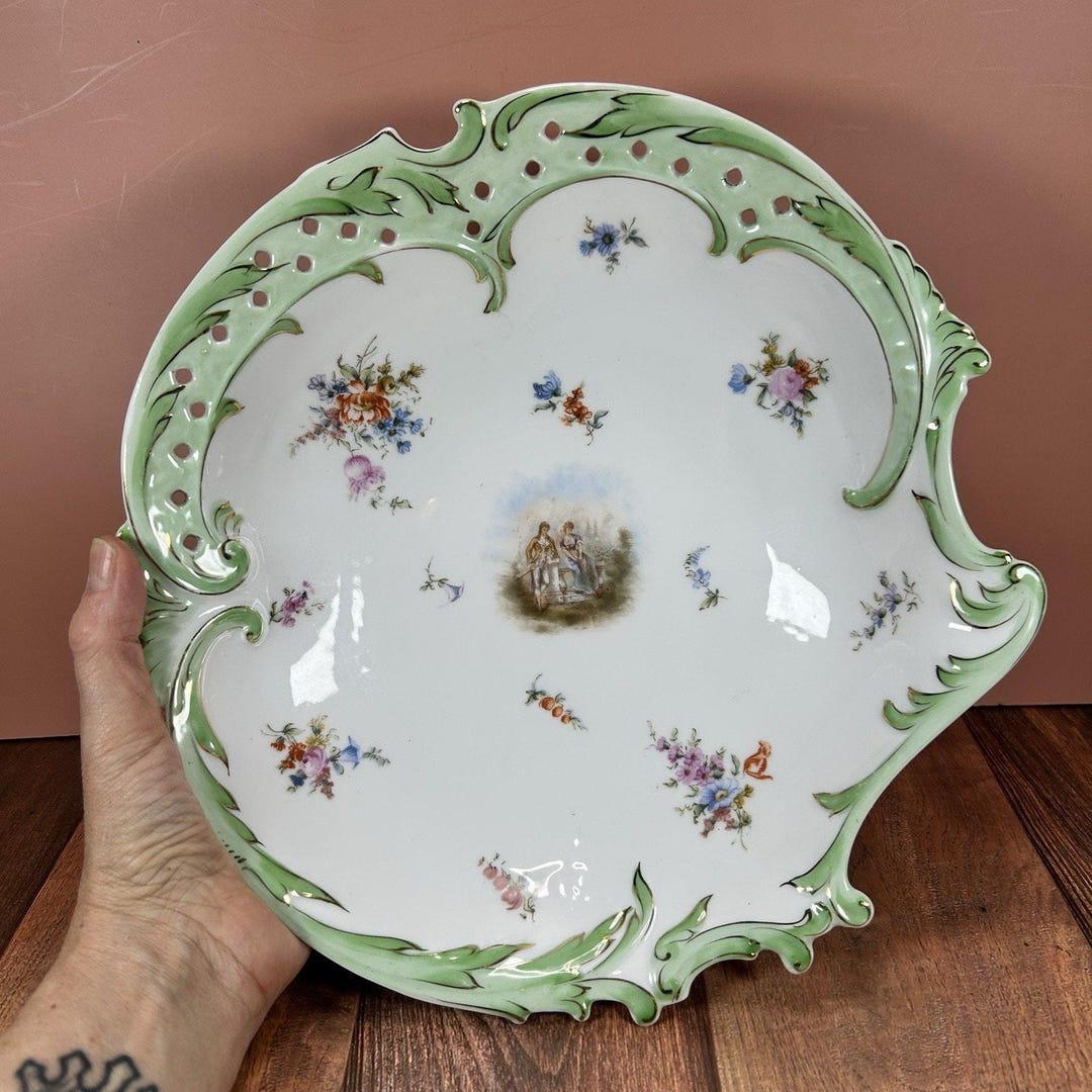 Antique Rosenthal RC Savoy 10” Bowl, Hand Painted Courting Couple ...