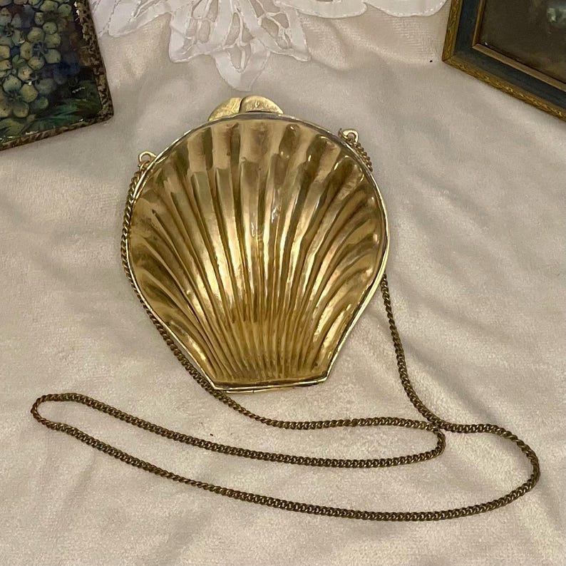 Vintage Brass Clam Purse - Etsy