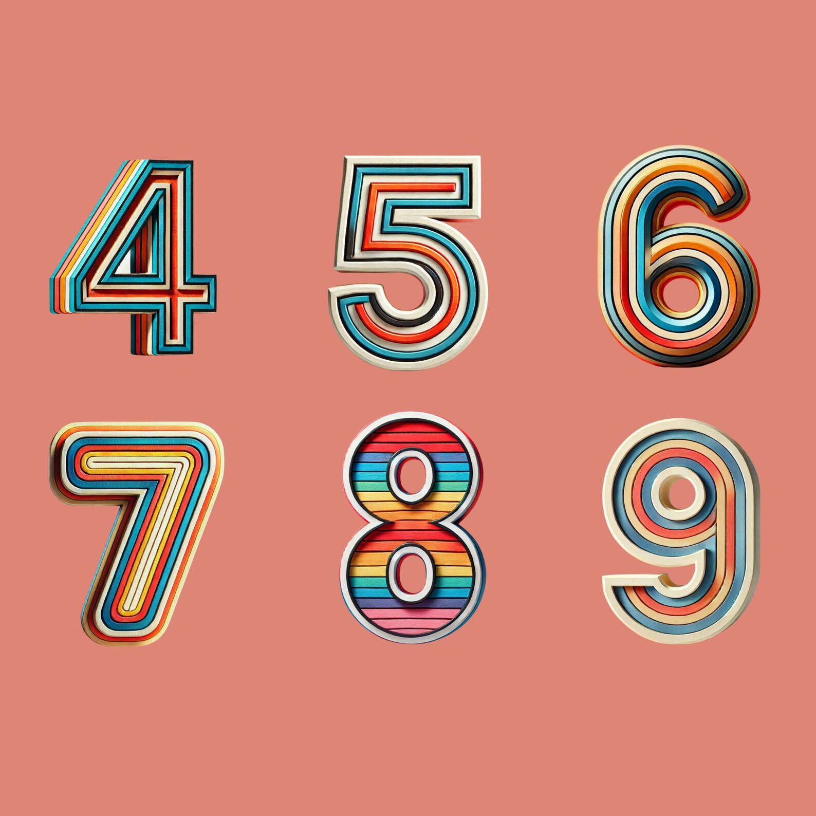 Colorful 3D Alphabet PNG Set, Digital Download, Decorative Letters ...