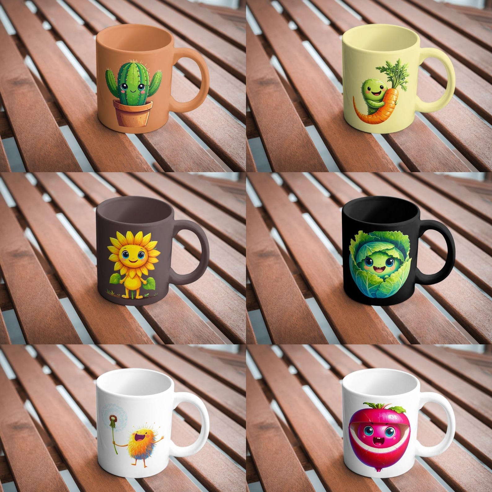 Cute Vegetable Fruit Clipart | Cartoon Food Faces PNG Bundle | Digital ...