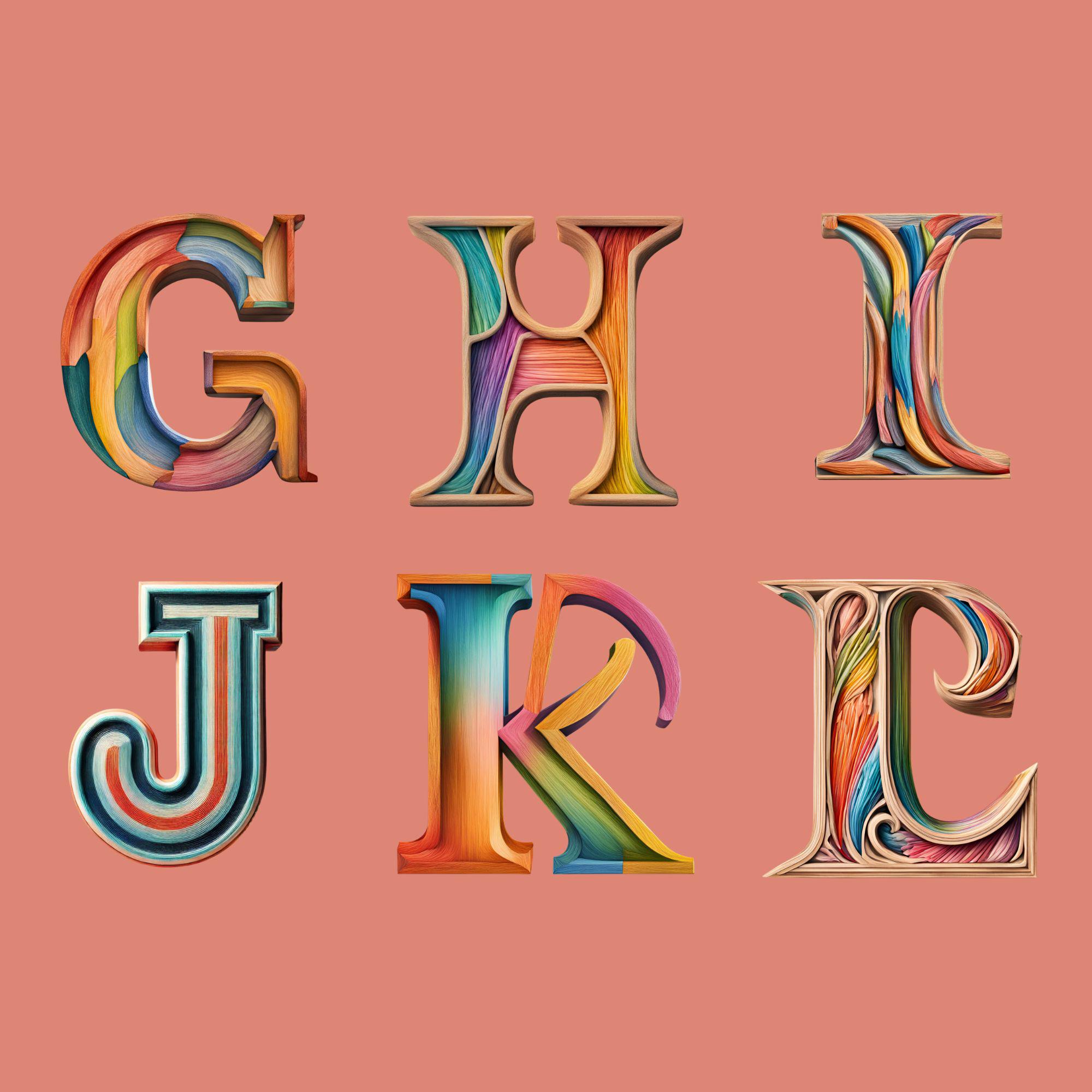 Colorful 3D Alphabet PNG Set, Digital Download, Decorative Letters & Numbers, High-resolution ...