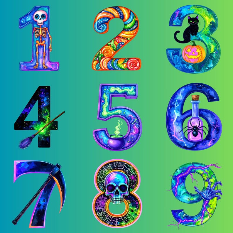 Halloween Alphabet PNG Set: Spooky Gothic Letters & Numbers (digital ...