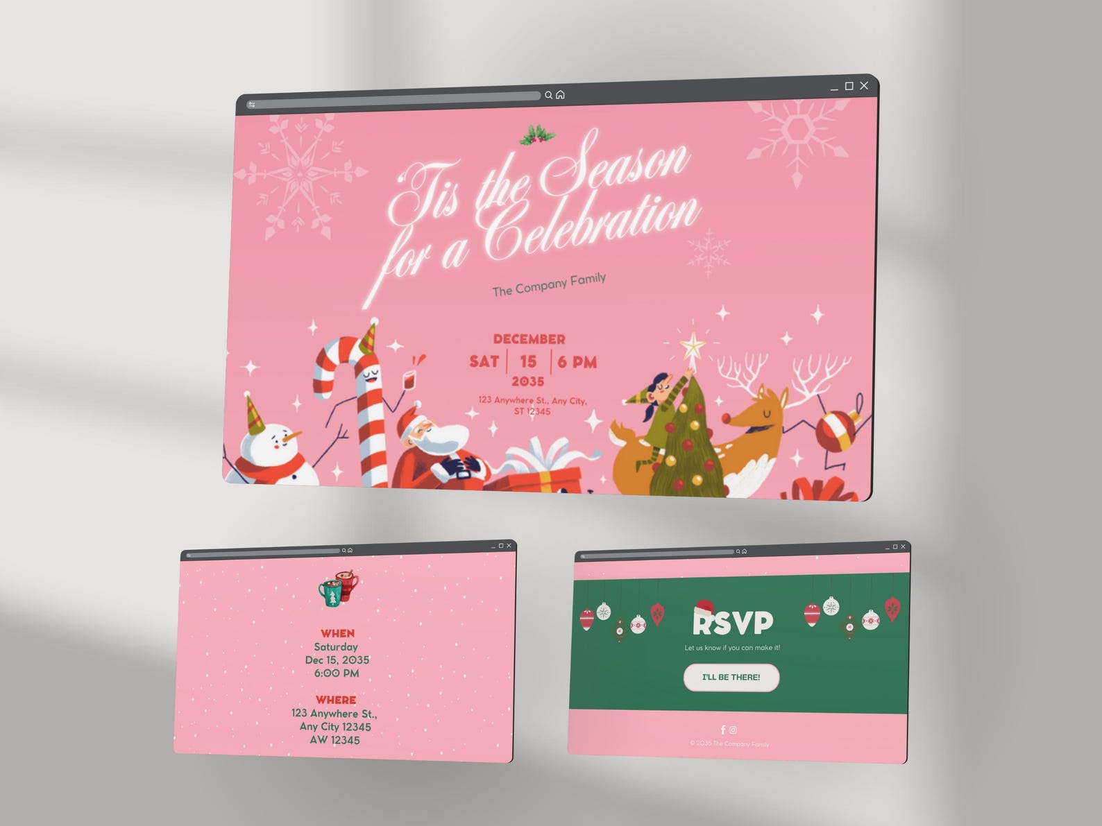 Christmas Party Animated Invitation Christmas Template Website RSVP ...
