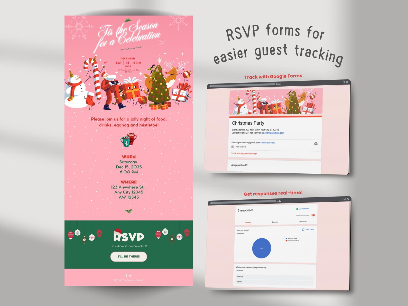 Christmas Party Animated Invitation Christmas Template Website RSVP ...