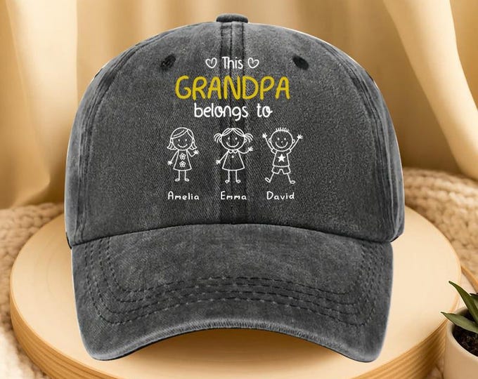 Personalized Grandpa Hat: Custom Denim Baseball Cap Gift - Etsy