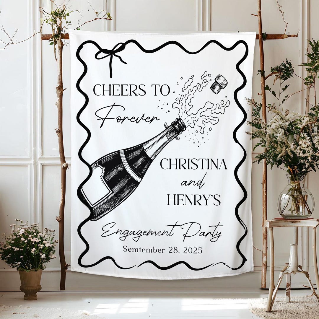 Personalized Engagement Banner: Custom Wedding Welcome Party Decor - Etsy