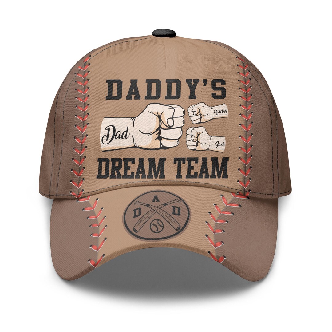 Personalized Daddy's Dream Team Cap, Custom Dad Hat With Kid’s Name ...