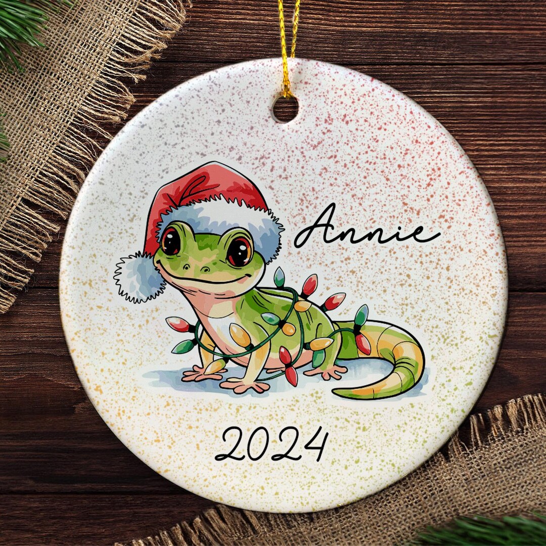 Personalized Gecko Christmas Ornament Png, Pet Gecko Ornament Png, Pet ...