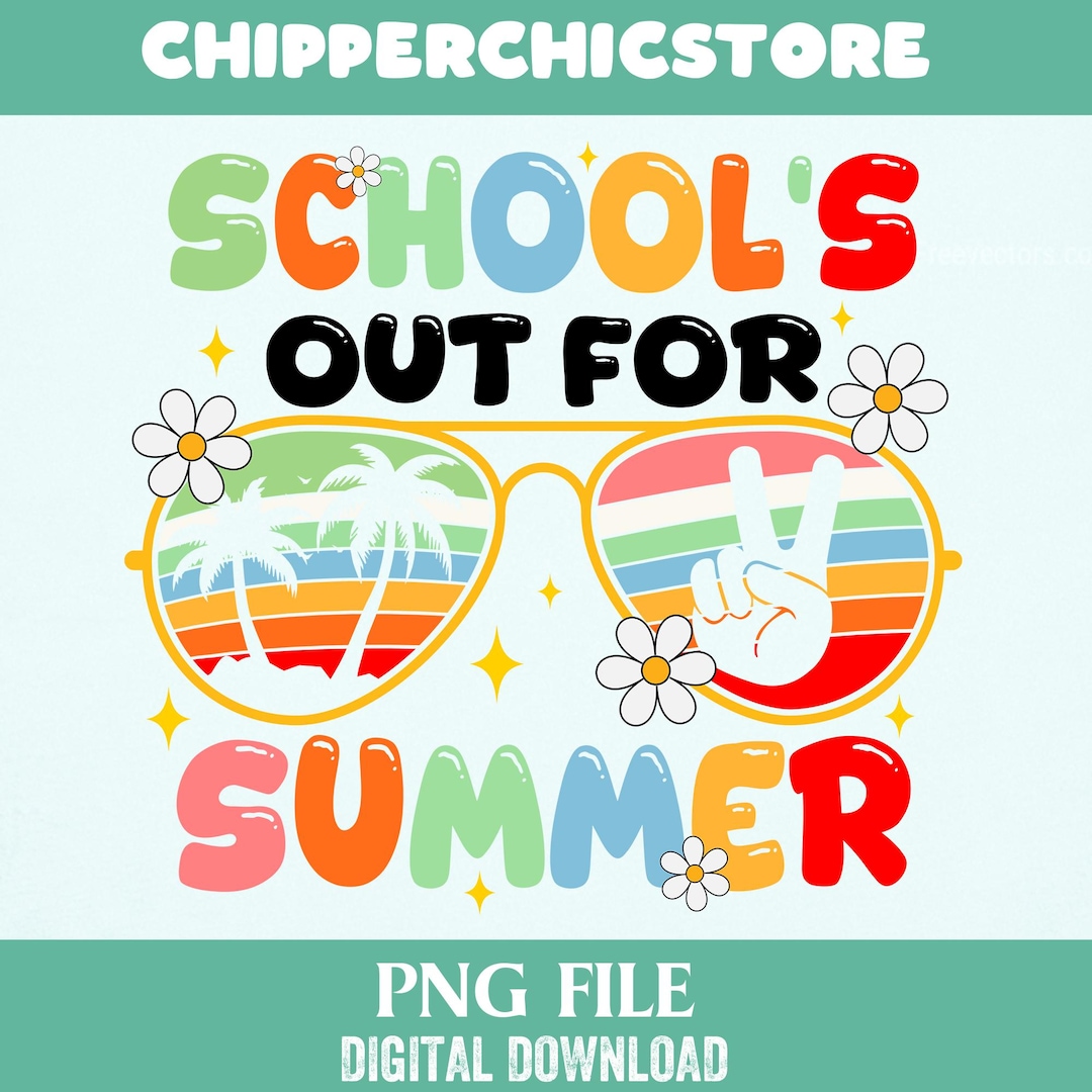 School's Out for Summer PNG, Last Day of School PNG, Kids Summer Break ...