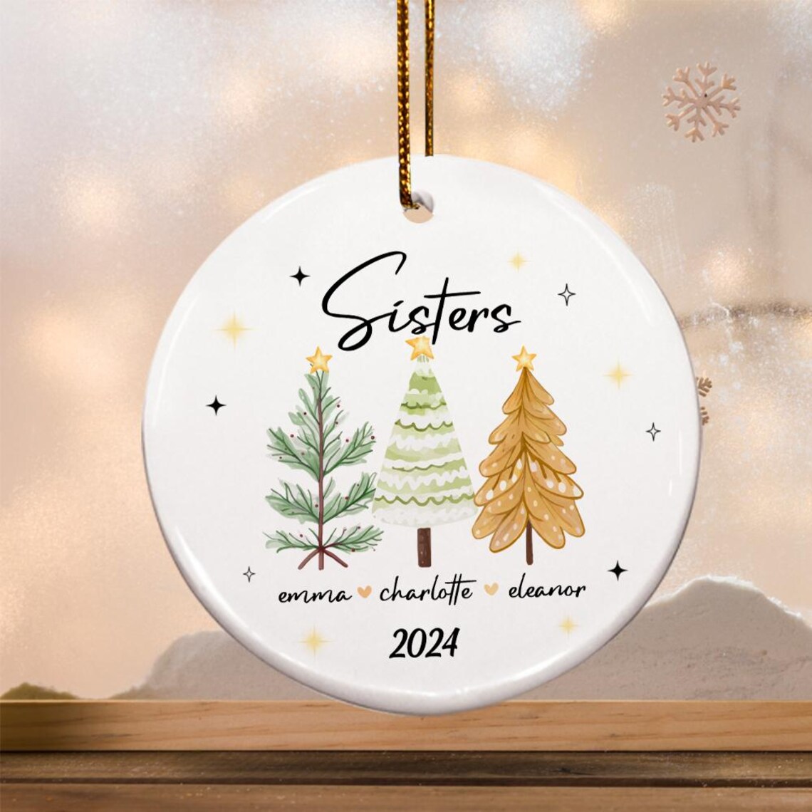 Personalized Sisters Ornament Png, Gift for Sister Christmas, Sisters ...