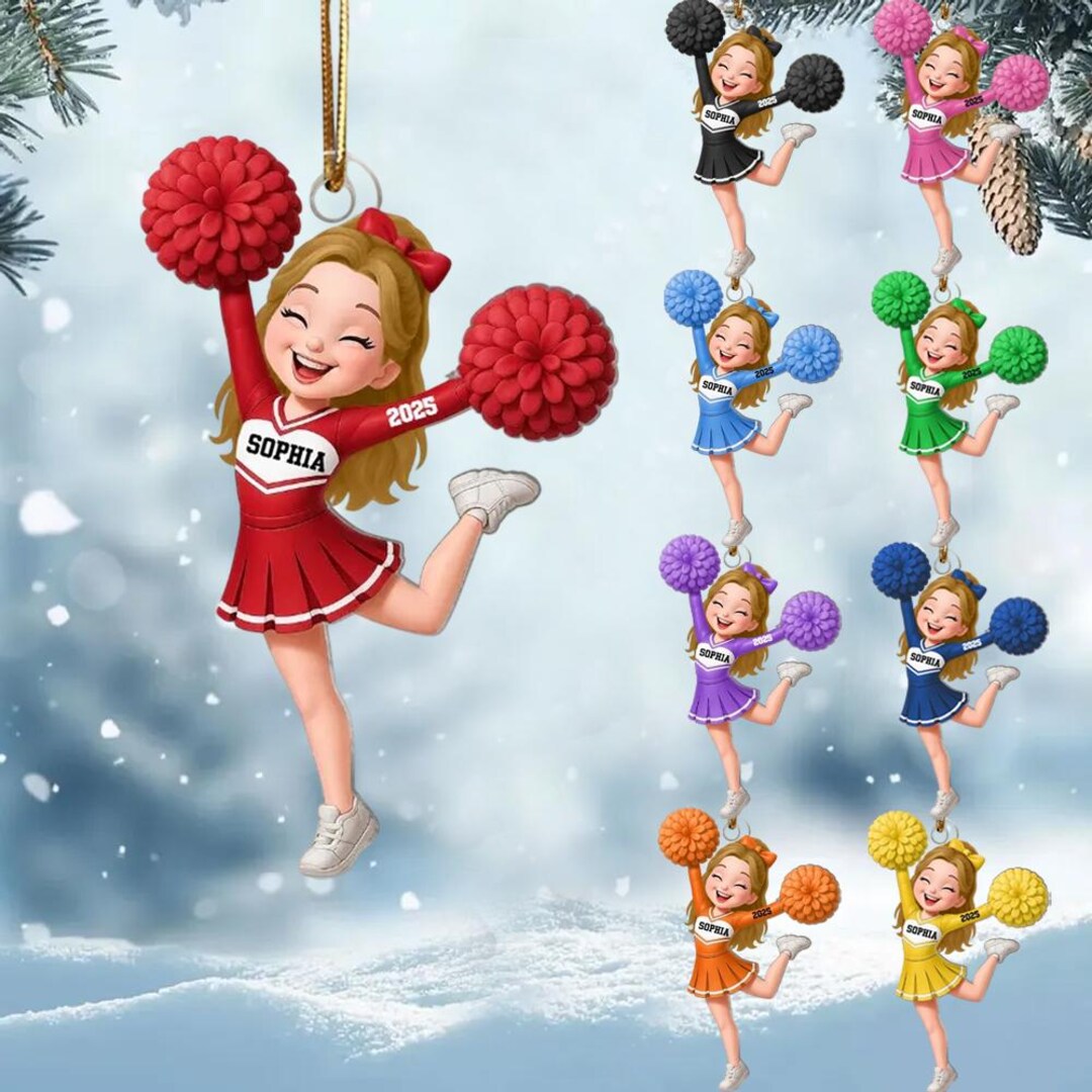 Personalized Cheerleader Acrylic Ornament, Custom Cheerleading ...
