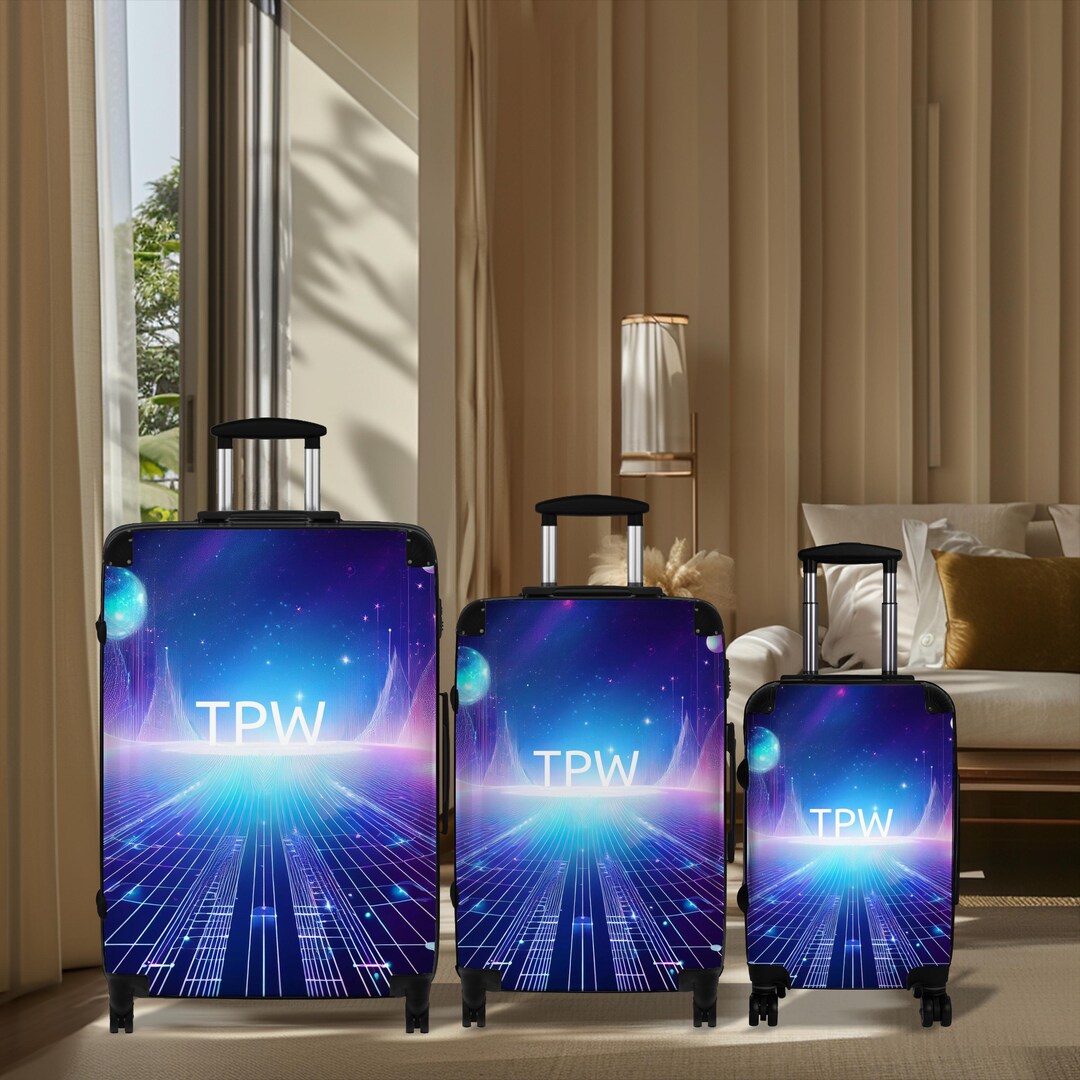 Personalized Space and Technology Suitcase Cover | Colorful Space ...