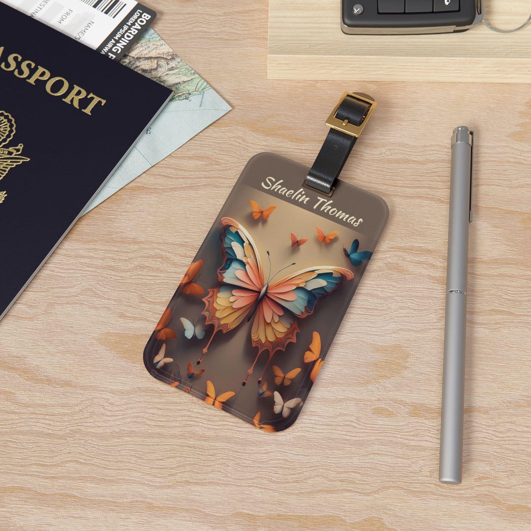 Personalized Paper Cutout Butterfly Luggage Tag | Suitcase ...