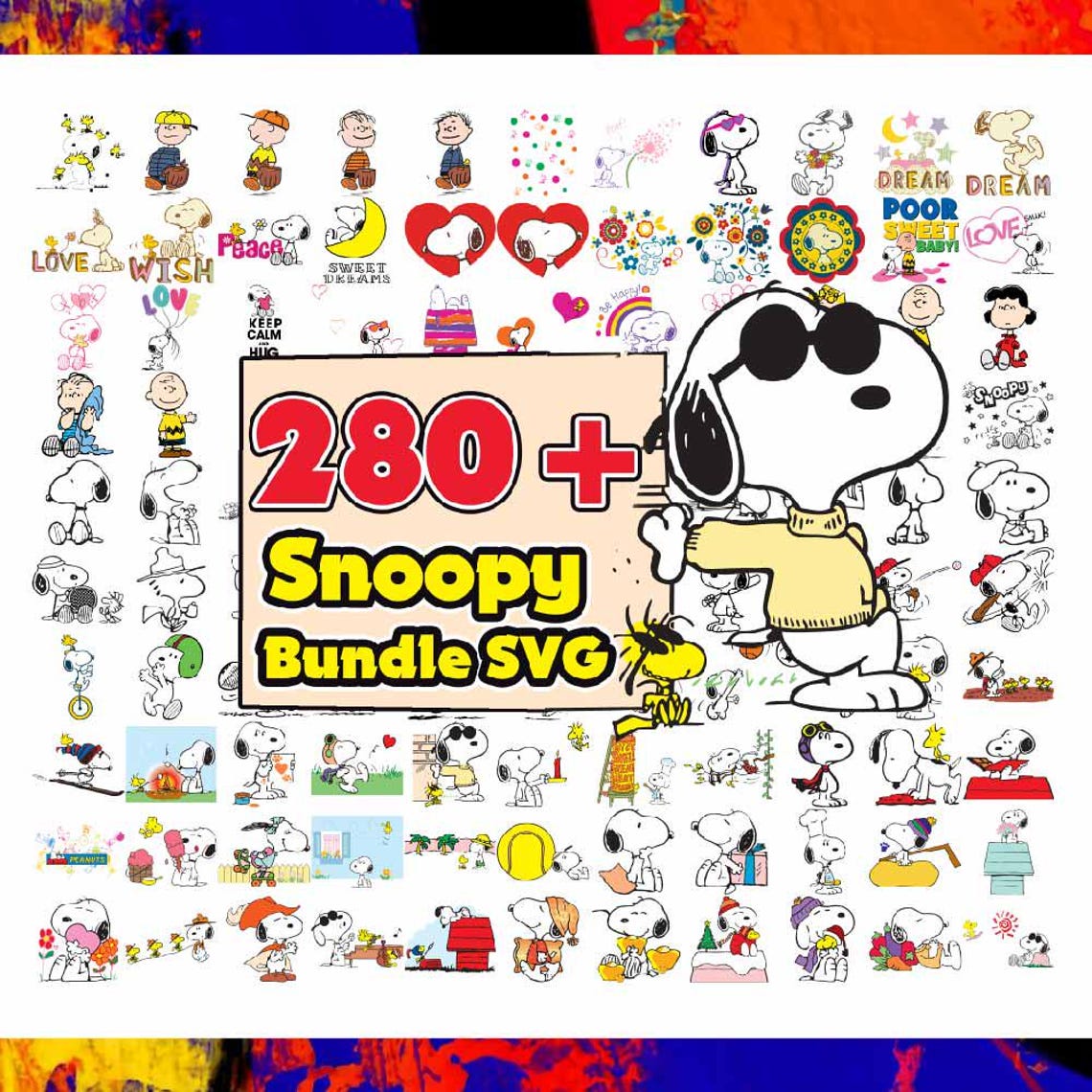 Mega Snoopy Svg, Snoopy Bundle Svg, Charlie Brown Svg, Snoopy Clipart ...