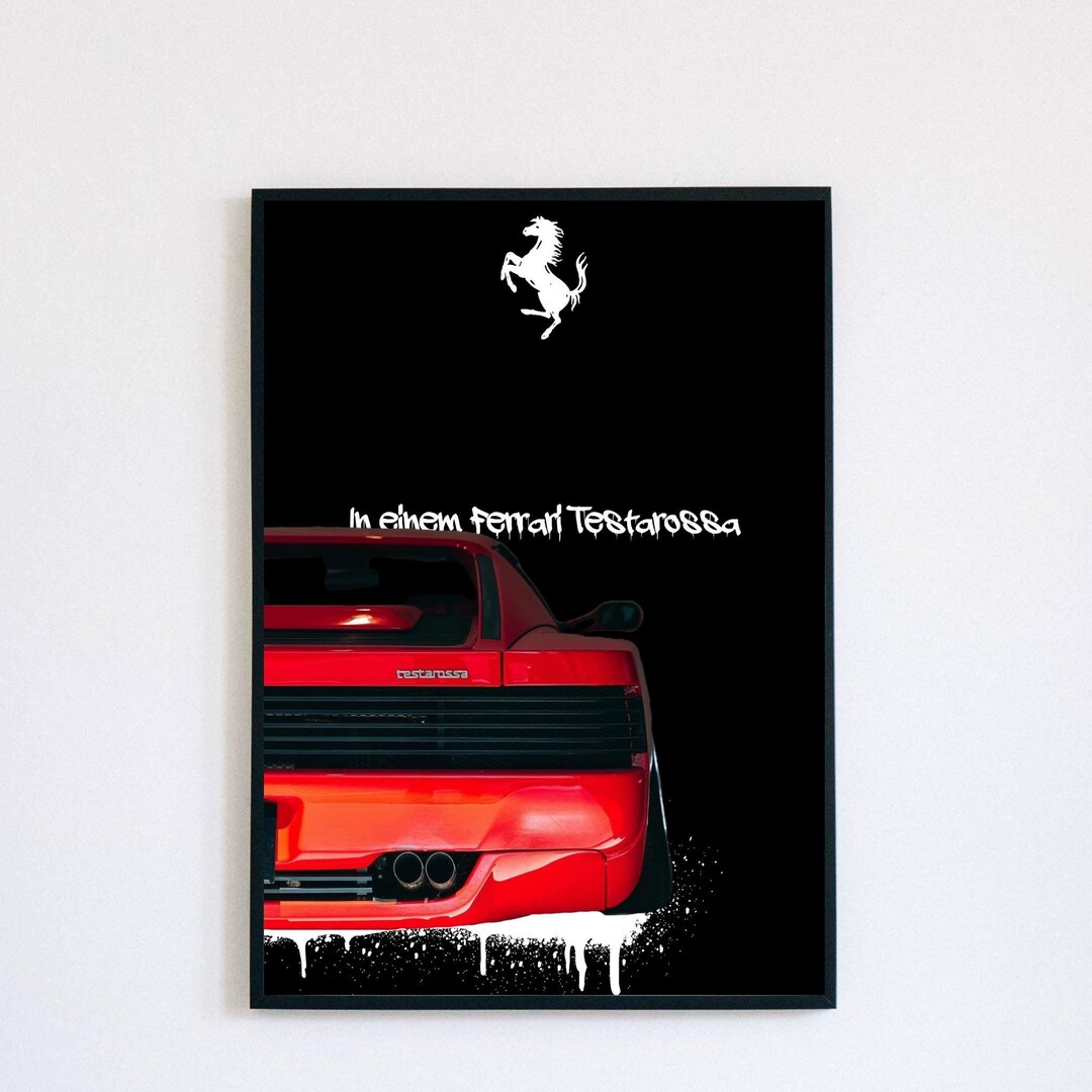Ferrari Testarossa Poster Exclusive Sports Car Wall Art Classic Ferrari ...
