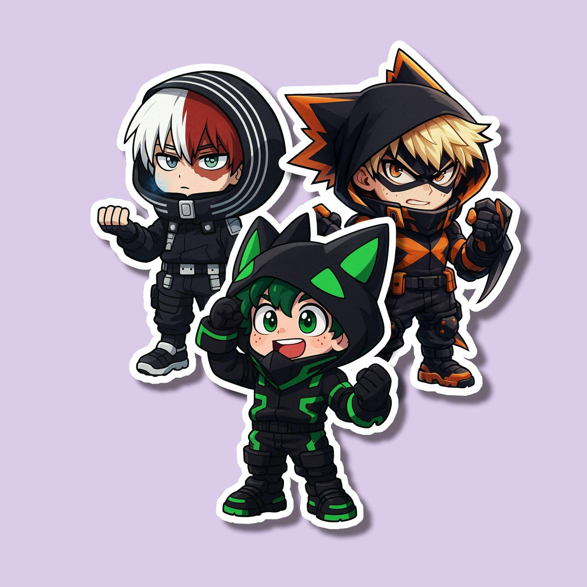 Chibi Digital Hero Sticker Bundle – My Hero Academia Set of 3 | Deku ...