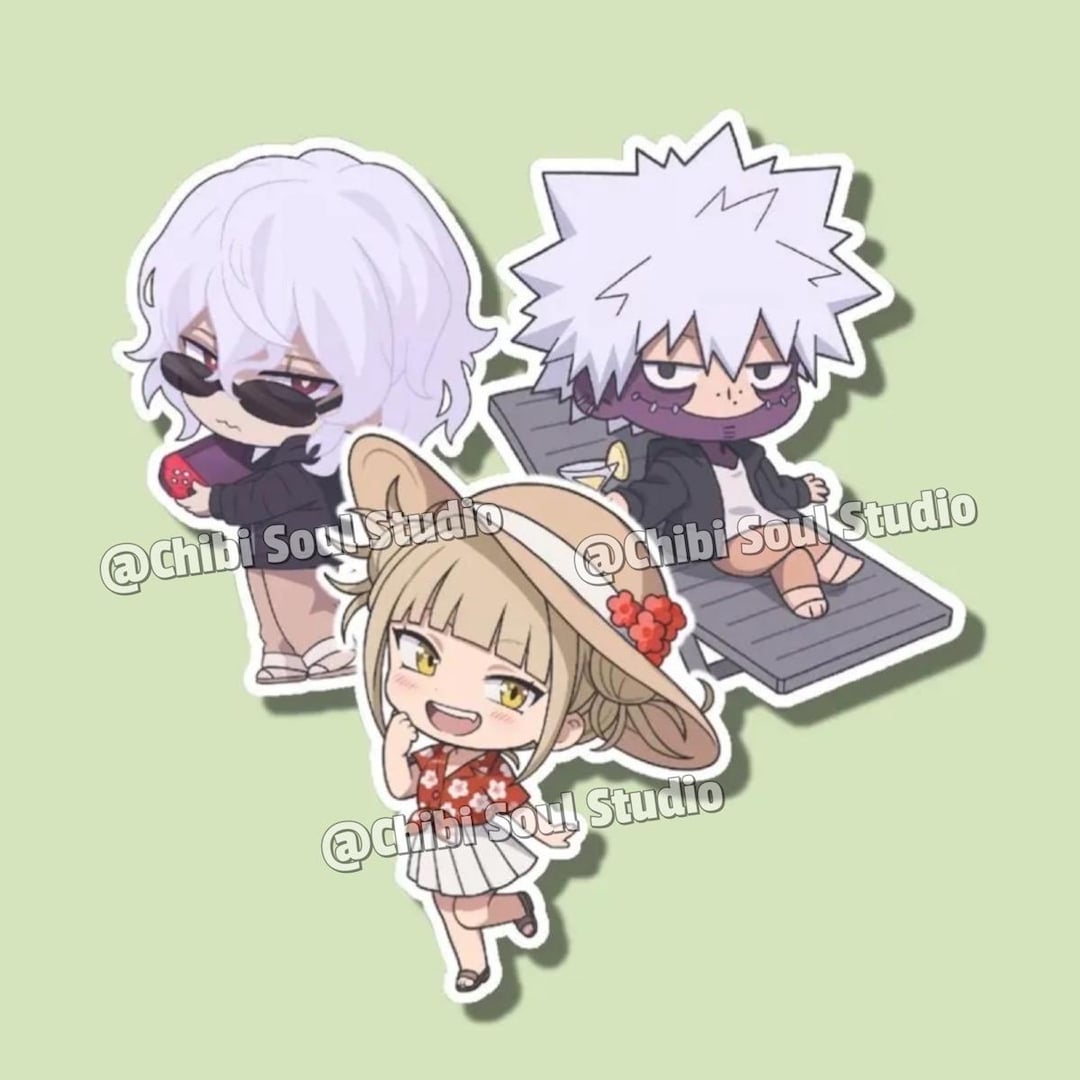 Chibi Villains Digital Sticker – Dabi – Toga – Shigaraki PNG Clipart ...