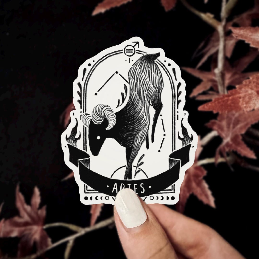 Zodiac Aries Sticker | Vinyl Sticker Waterproof Sticker Star Sign ...