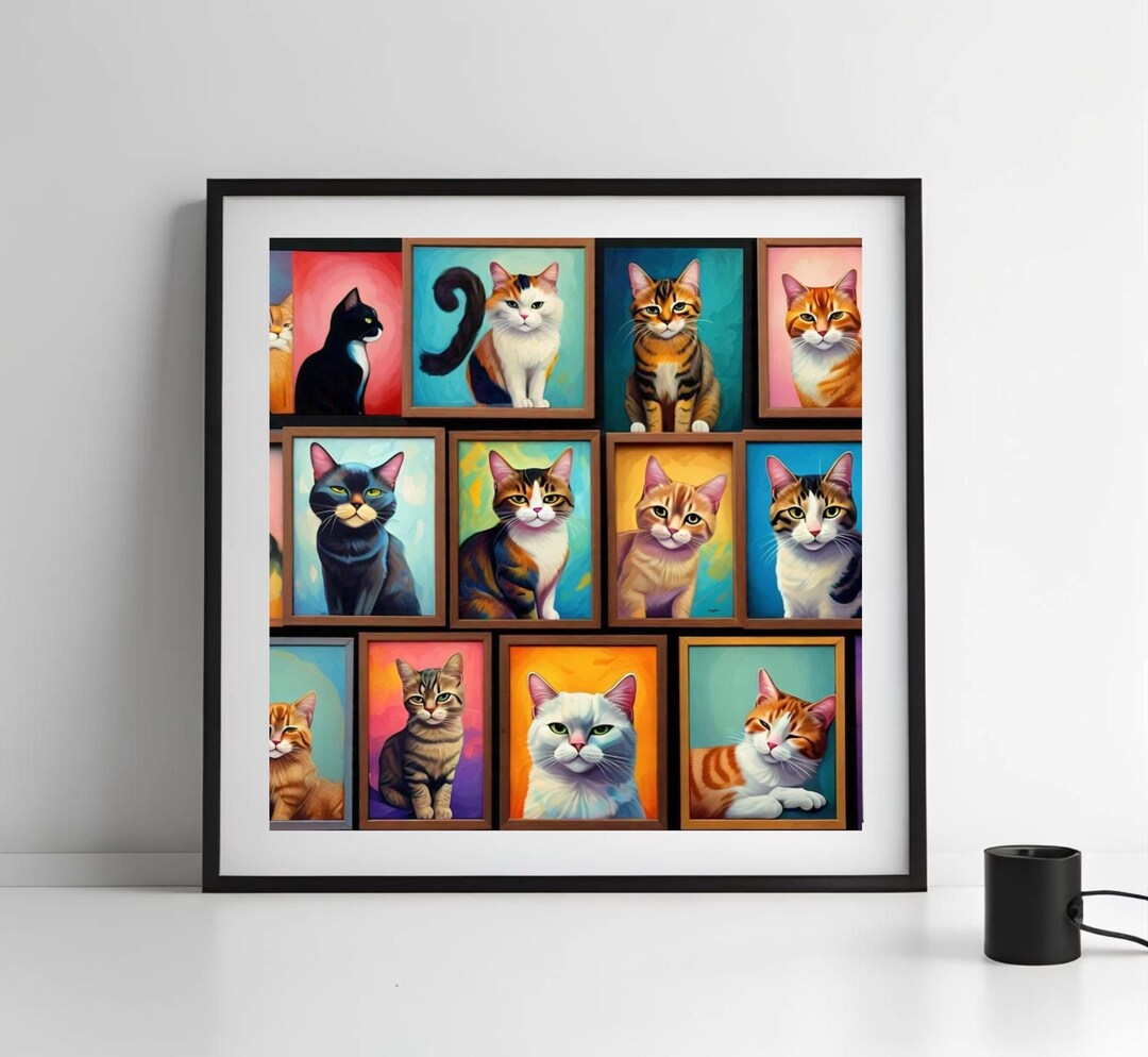 Cat Collage Poster - Etsy