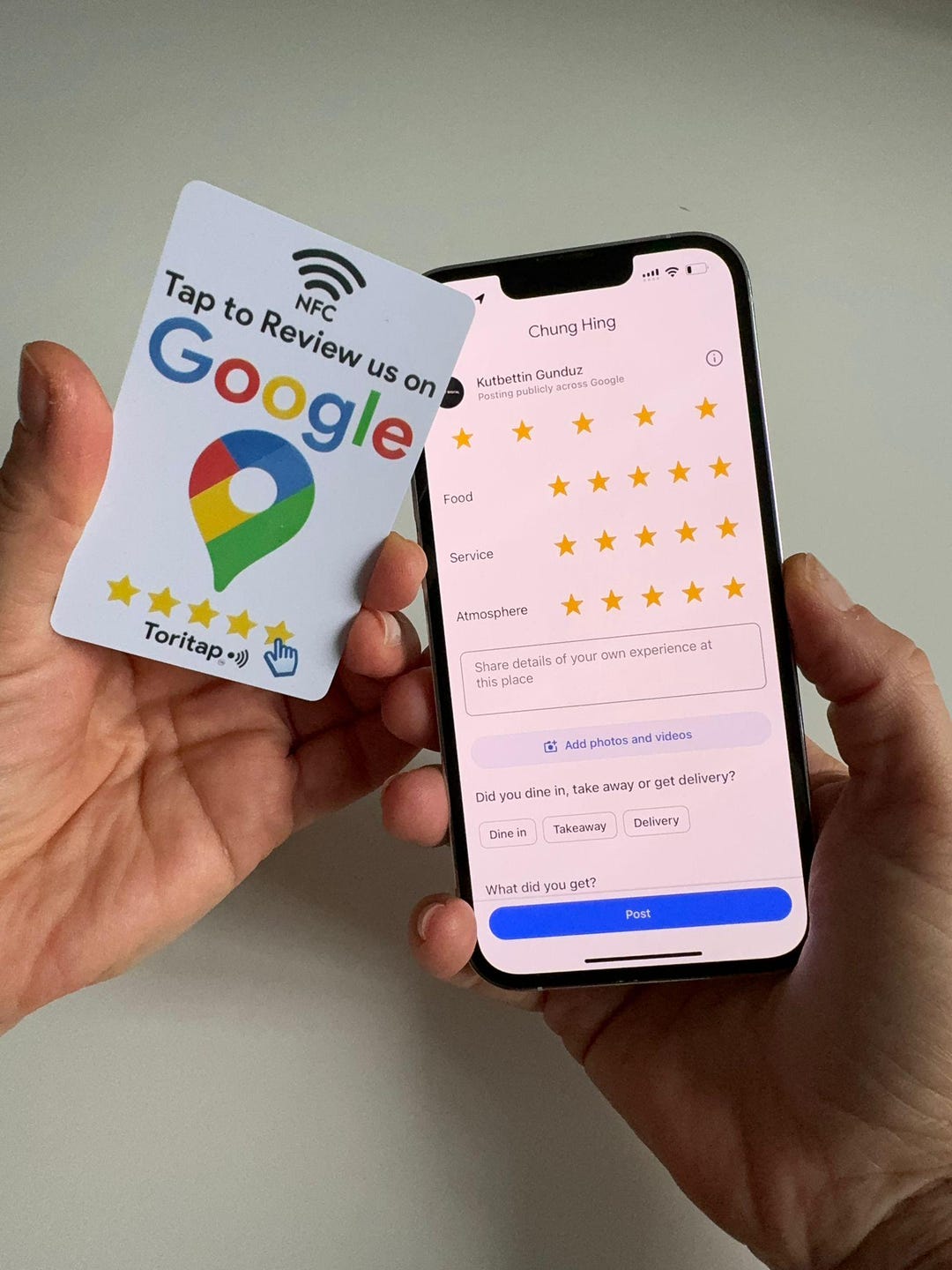 NFC Google Review Card With QR . Double Side PVC Card. Helps Increase ...