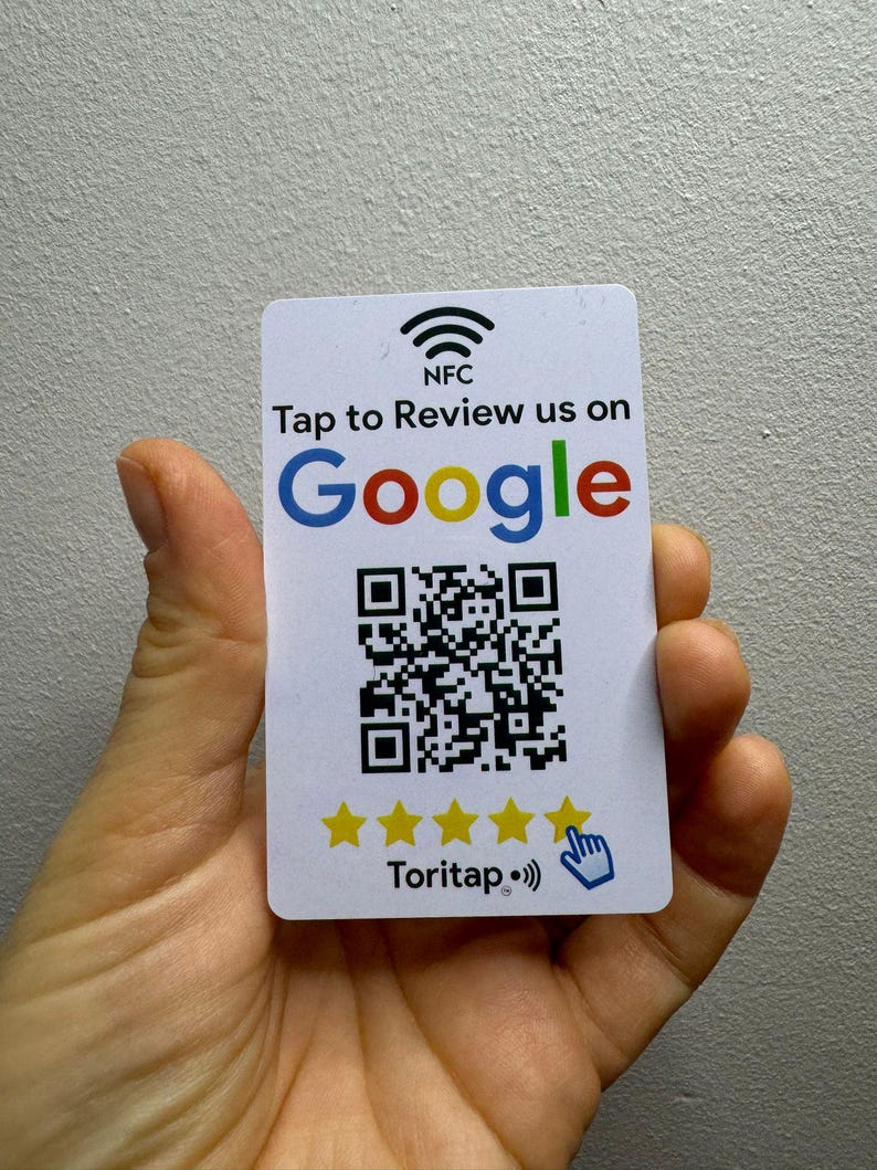 NFC Google Review Card With QR . Double Side PVC Card. Helps Increase ...