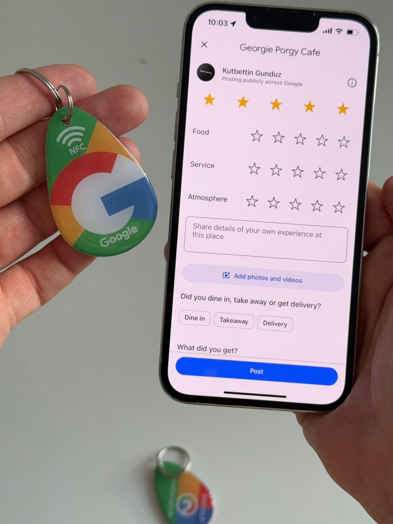 NFC Google Review Keyring.easy Fast Way to Increase Google Businesses Review. Google Review Card ...