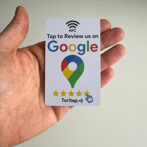 NFC Google Review Card With QR . Double Side PVC Card. Helps Increase ...