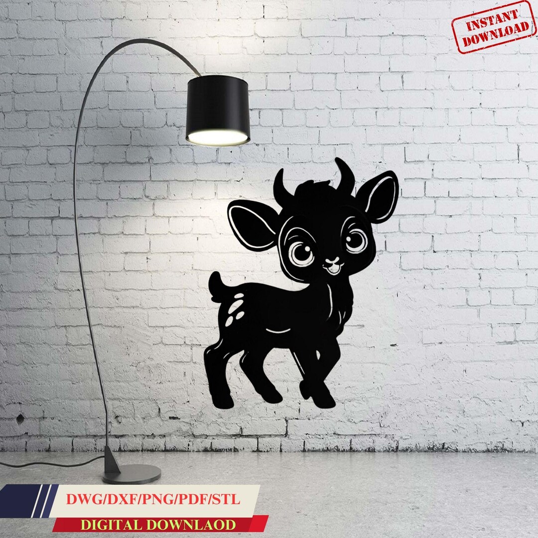 Metal Deer Themed Wall Art Decor Dxf Cut File for Laser Cutting, Plasma ...