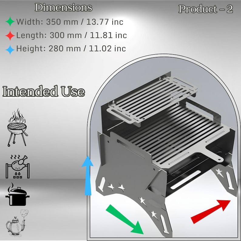 7 Sets Instant BBQ Dxf File, Dxf File for Metal BBQ, Dxf Files for ...