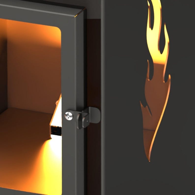 Pellet Stove DXF File, Wood Stove With Cooking Surface, CNC Compatible ...