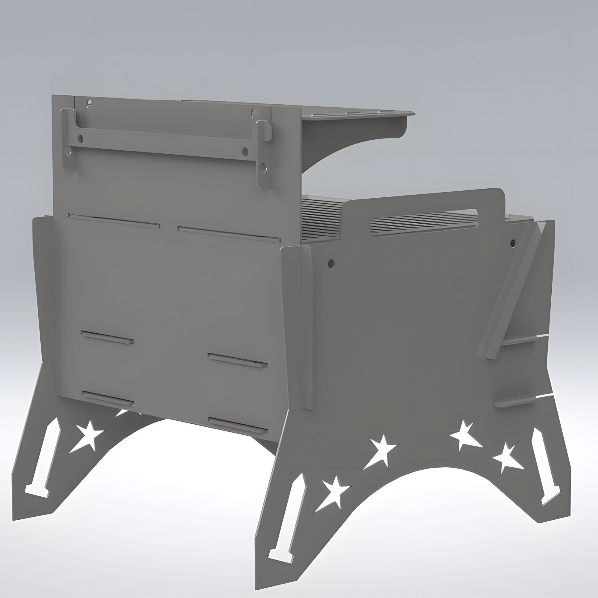 Collapsible Fire Pit for Camping,firepit Bbq,portable Barbecue,dxf File ...