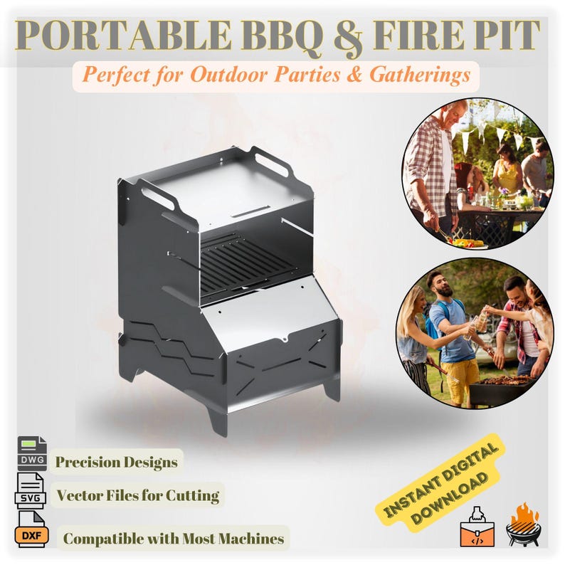 Collapsible Fire Pit for Camping, Dxf Files for Plasma and Laser ...