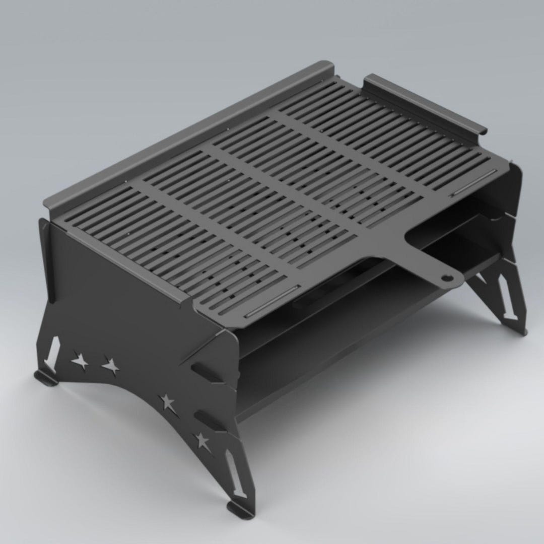 Collapsible BBQ Grill With Ember Tray – Portable Fire Pit DXF Files for ...