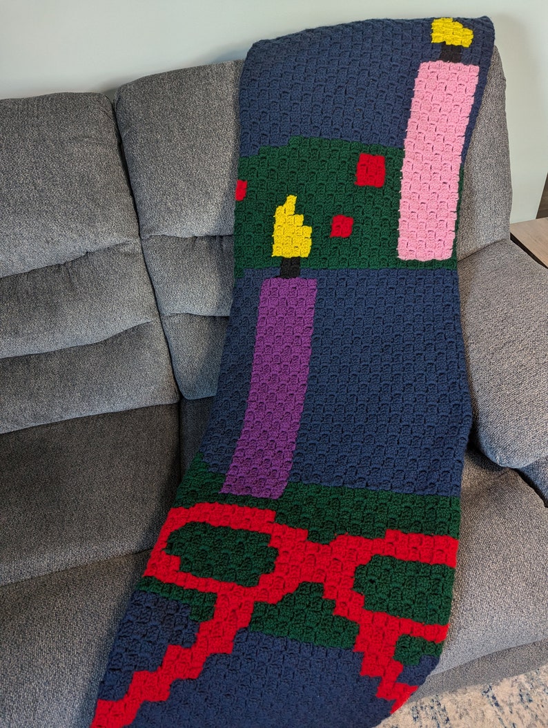 Advent Throw PDF Digital Download, Christmas, Candles, Wreath, Corner 2 ...