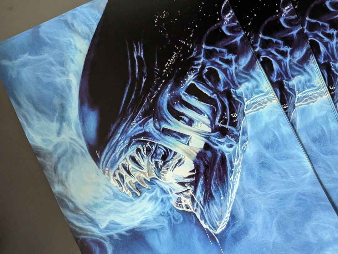 Xenomorph Art Print: Realistic Alien Portrait, Horror Artwork (A3) - Etsy