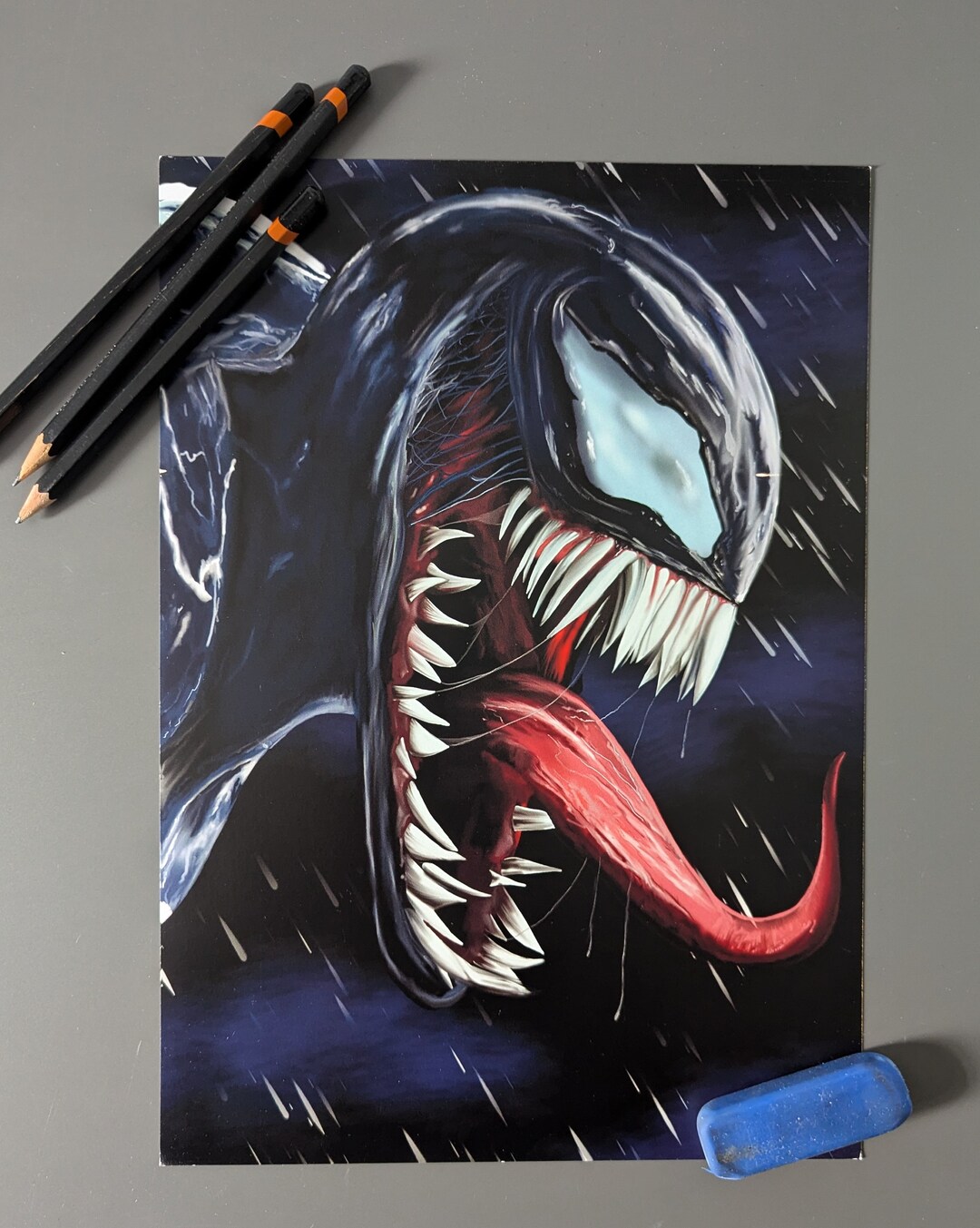 A4 Venom Marvel Artwork Print, From the Original Realistic Drawing, Fan ...