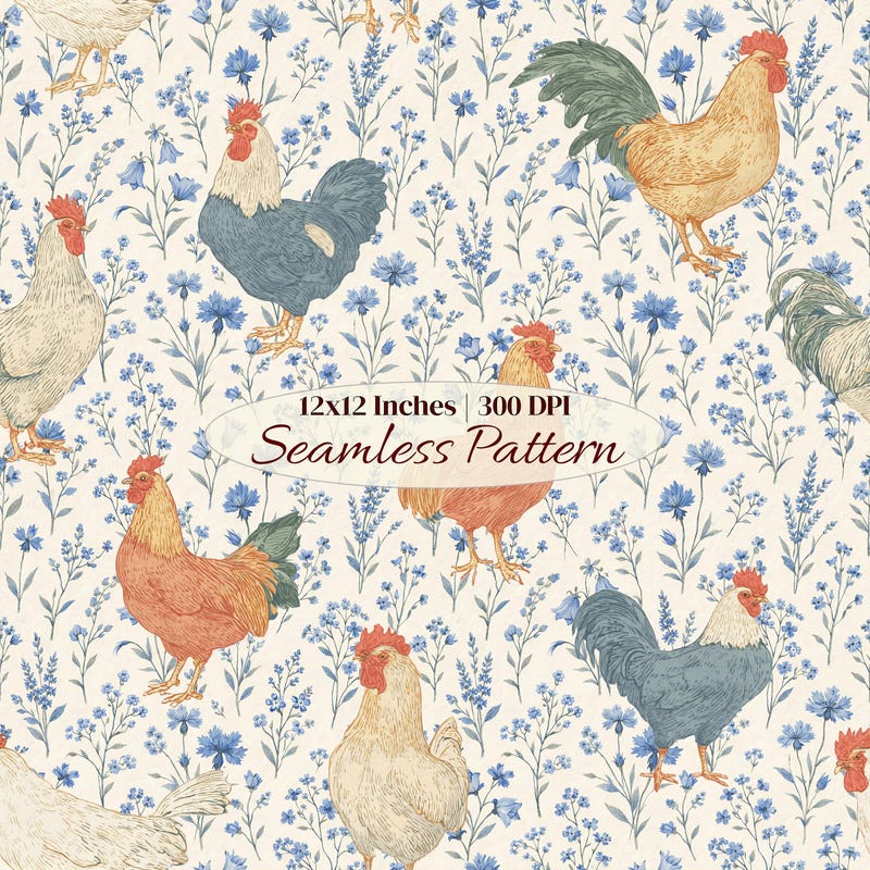 Wallpaper With Chickens - Etsy