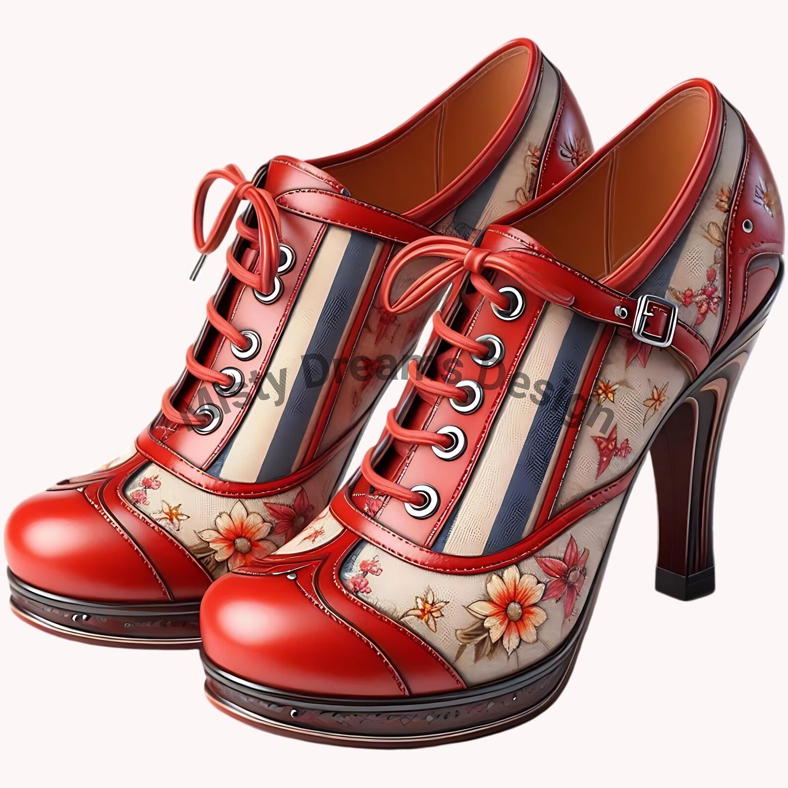 Rockabilly Shoes Clipart Set | 1950s Vintage Footwear| Retro Rock and ...