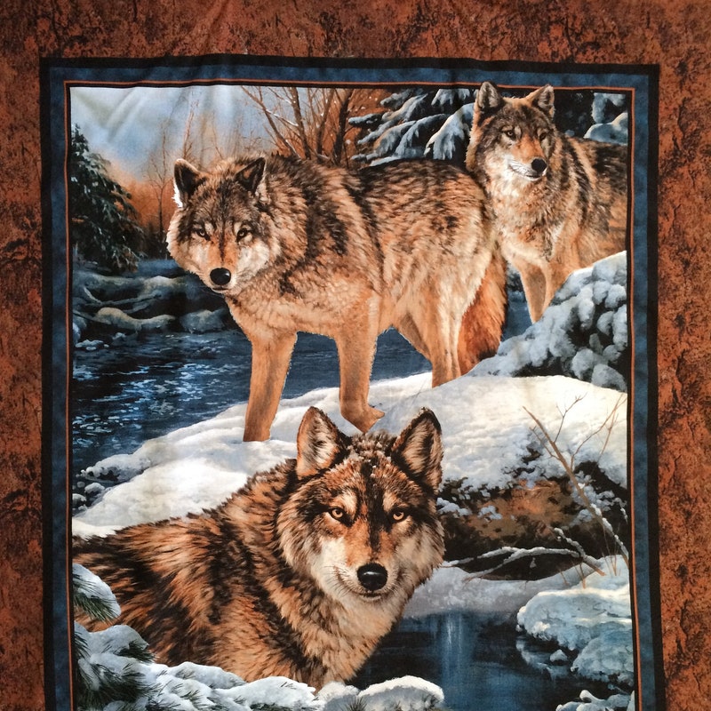 Wolf Fabric Panel - Etsy