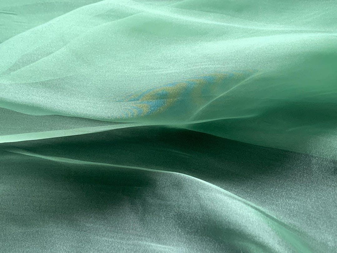 60" Wide Green Crystal Twinkle Sheer Fabric Bluish Chartreuse (sold BTY ...