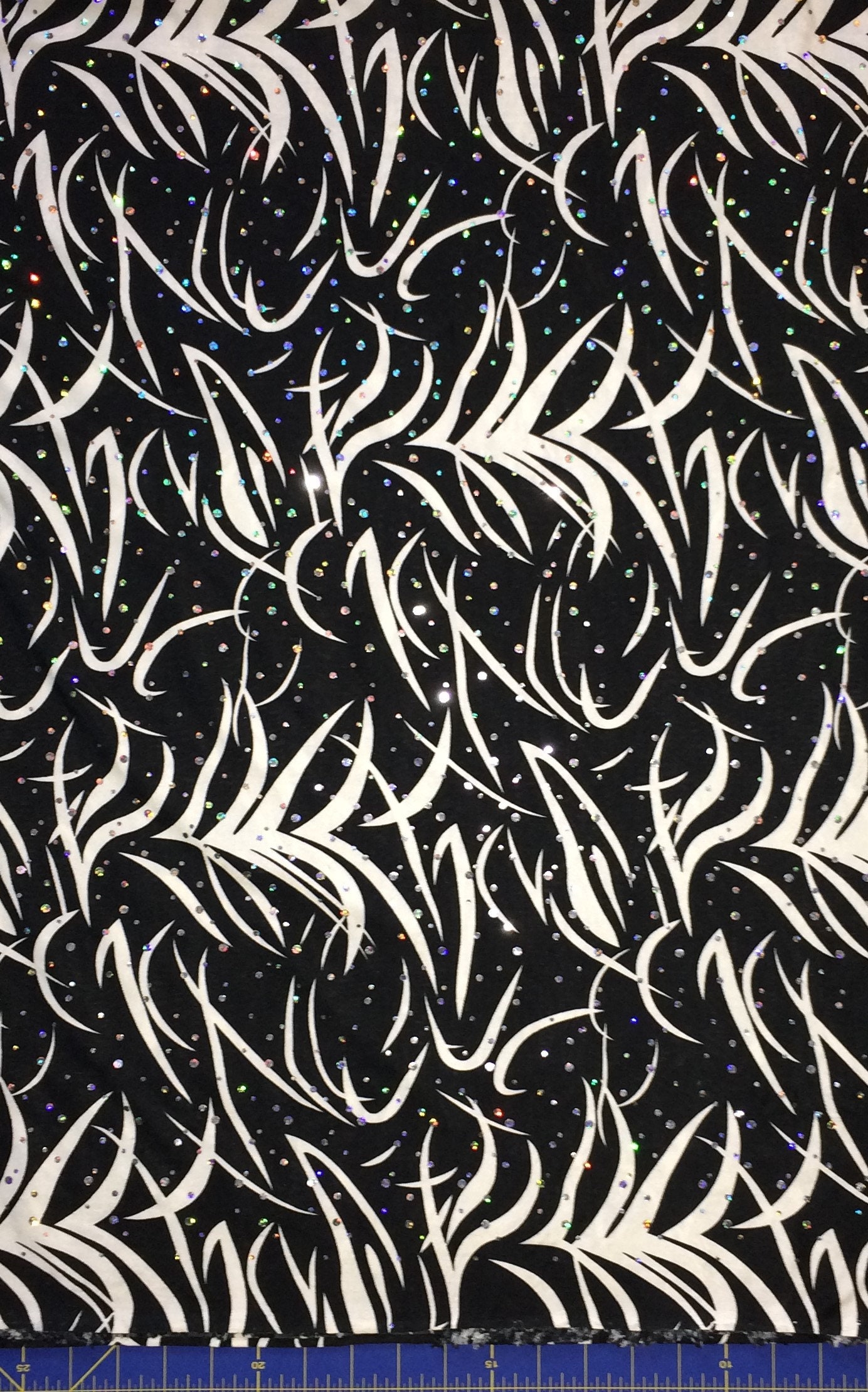 58" Wide Sparkly Poly Lycra Black White Sparkle Lady Manhattan Dress ...