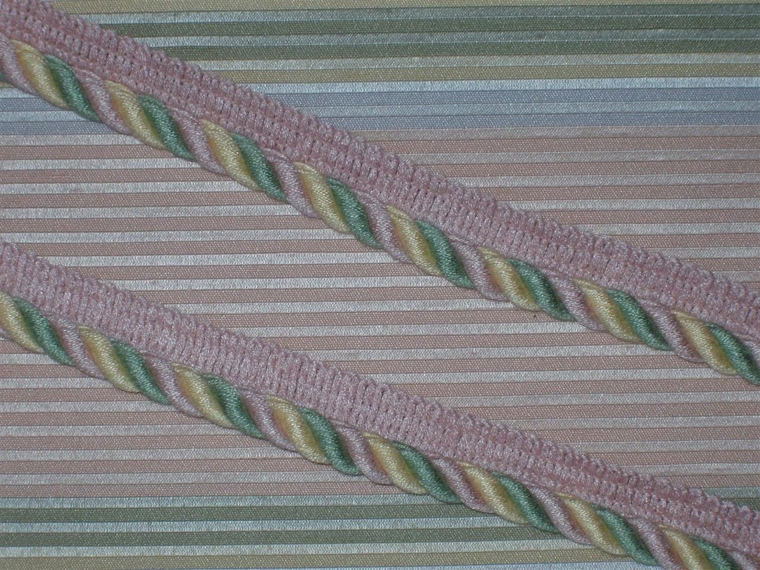 Conso 1/2 " Wide, 3-ply Cording With 1/2" Lip Trim: Soft Pink, Sage ...