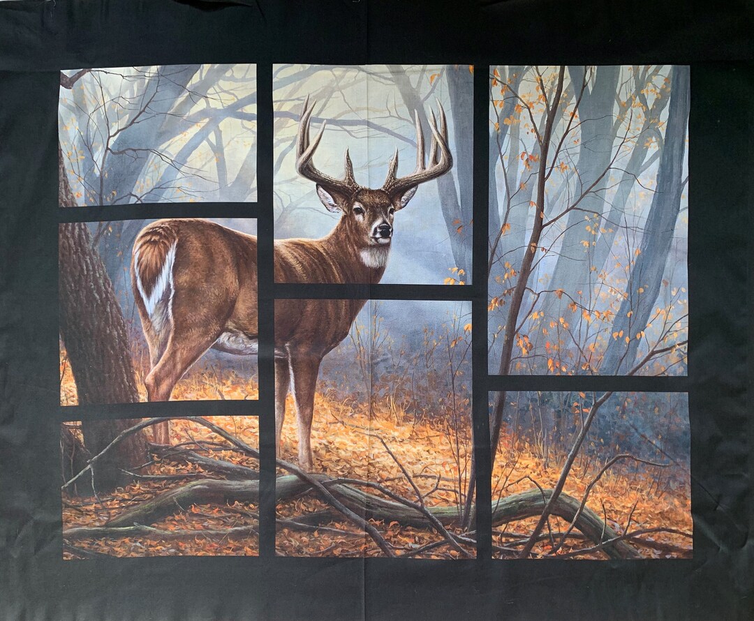 44" X 35" Cotton Fabric Panel Buck Window Frame Digital Wall Hanging ...