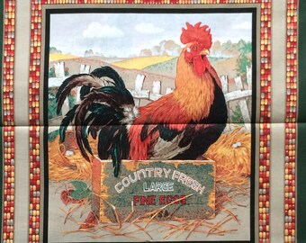 Rooster Fabric Panels - Etsy