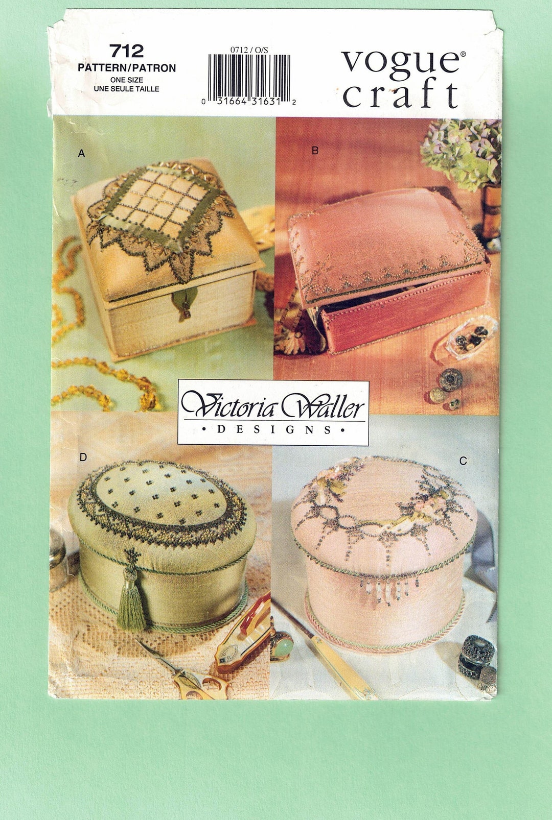 Vogue Craft Pattern #712 Pin Beaded Boxes Never Used 2000 Complete ...