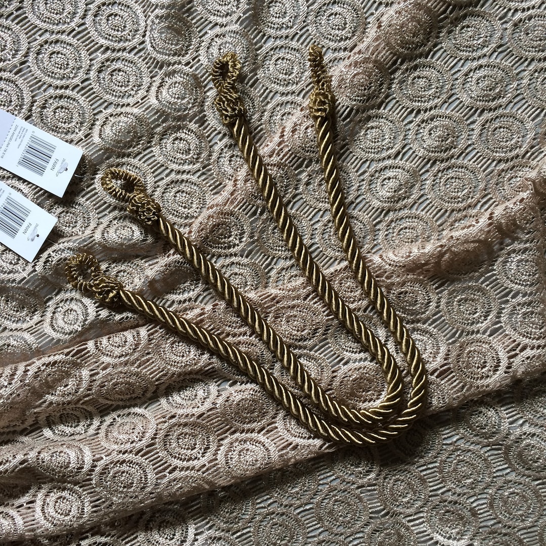 Elegant Fawn Gold Satin Cording Tiebacks - 22" Long (pair) - Etsy